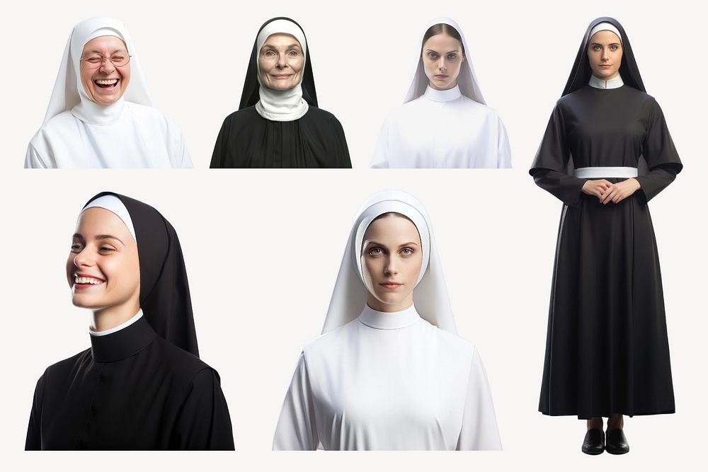 Editable nun design element set | Premium Editable Design - rawpixel