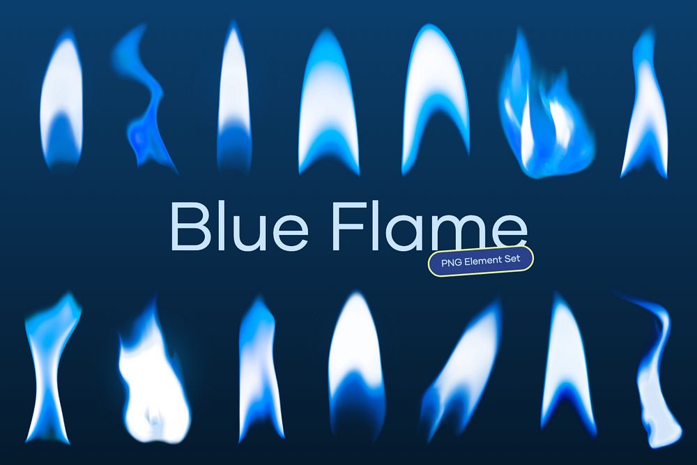 Editable Blue flame design element | Premium Editable Design - rawpixel