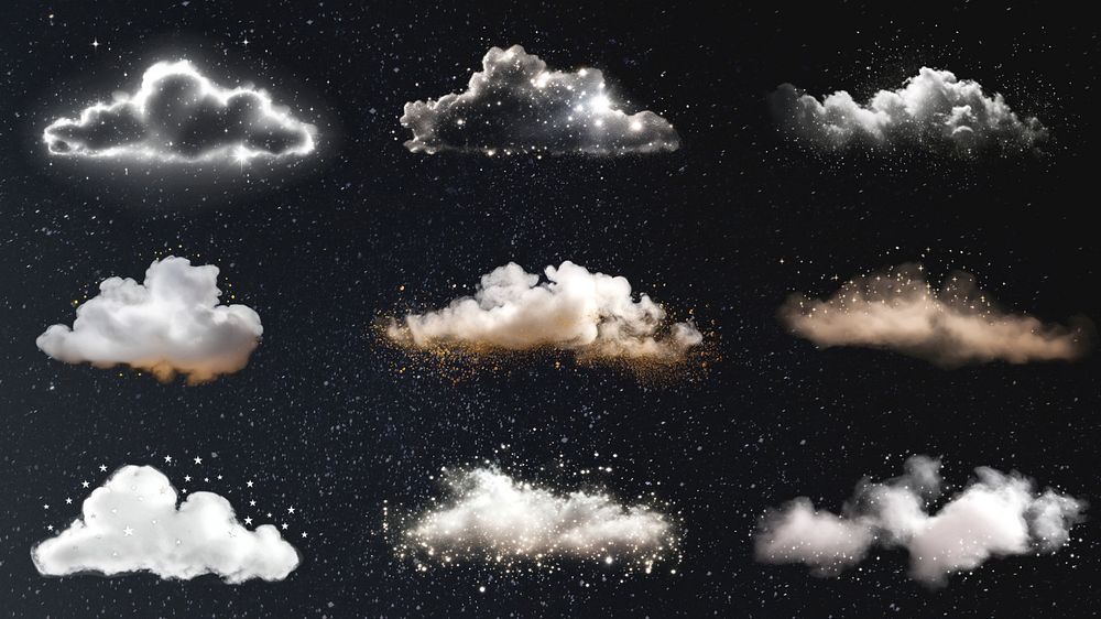 Editable cloud glitter sparkle design | Premium Editable Design - rawpixel