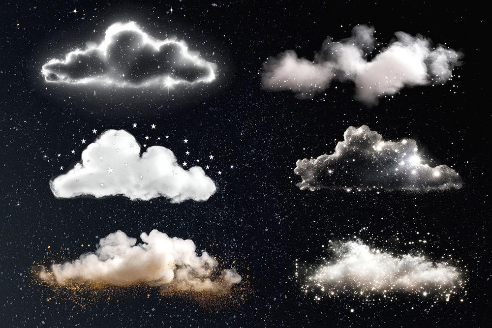 Editable cloud glitter sparkle design | Premium Editable Design - rawpixel