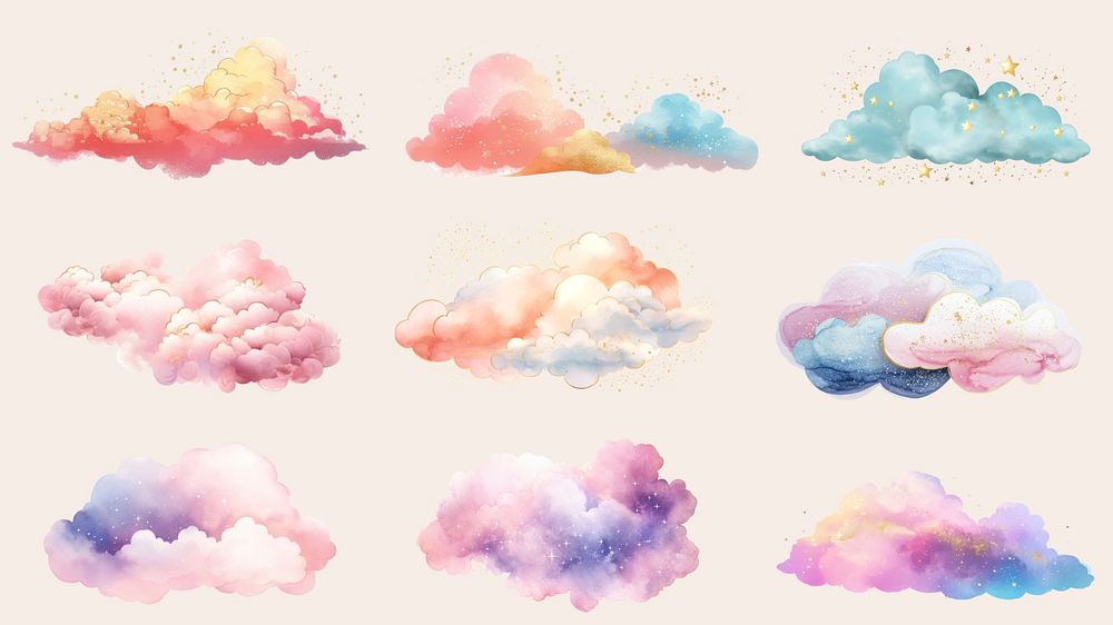 Editable cloud glitter sparkle design | Premium Editable Design - rawpixel