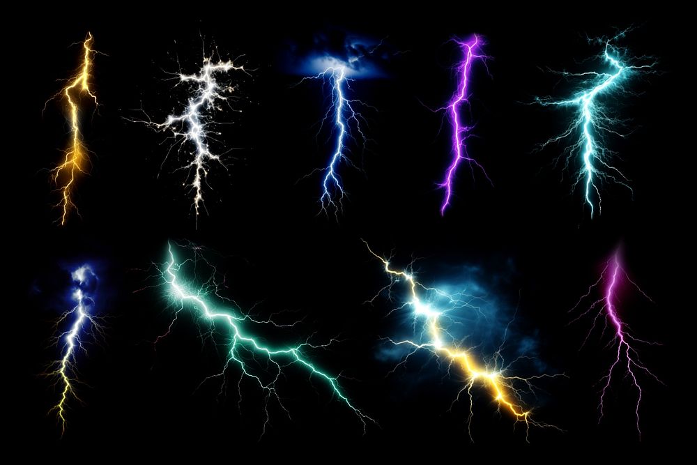 Editable lightning design element set | Premium Editable Design - rawpixel
