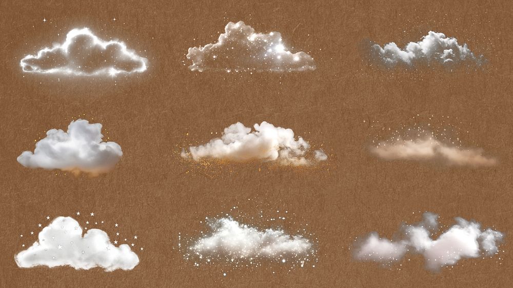 Editable cloud glitter sparkle design | Premium Editable Design - rawpixel
