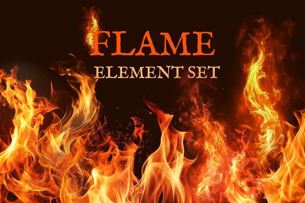Editable flame design element set | Premium Editable Design - rawpixel