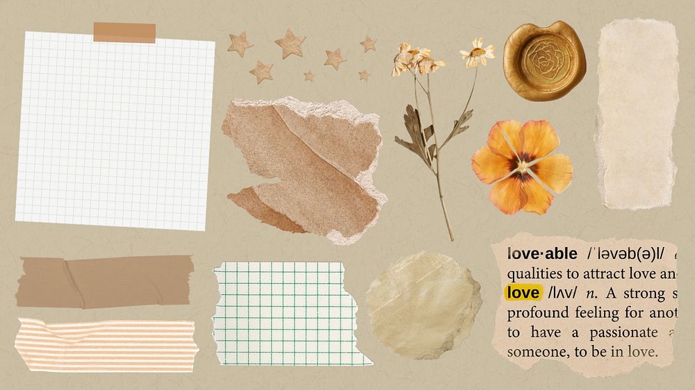 Editable scrapbook collage design element | Premium Editable Design ...