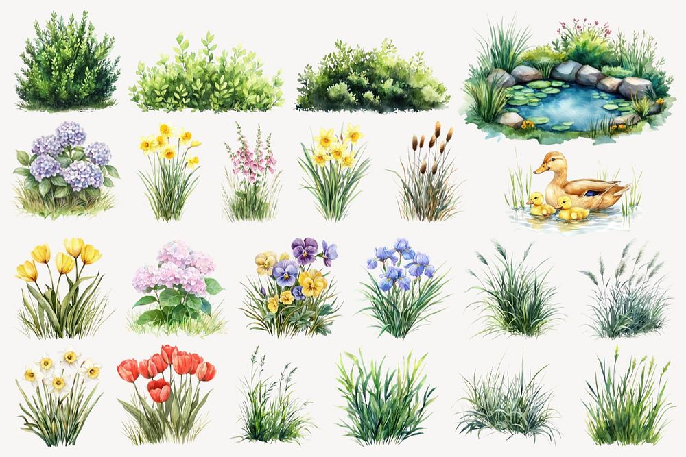 Editable spring garden design element | Premium Editable Design - rawpixel
