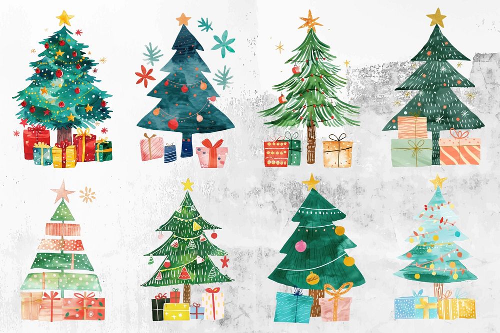 Editable watercolor Christmas tree design | Premium Editable Design ...