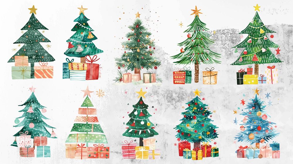 Editable watercolor Christmas tree design | Premium Editable Design ...