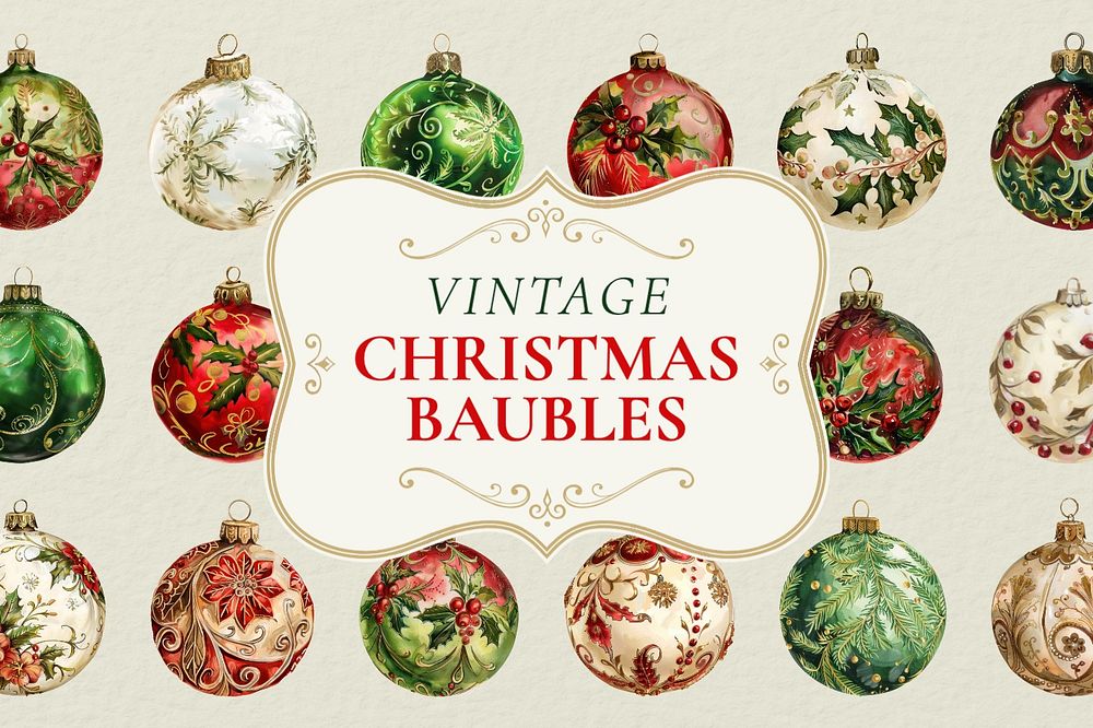 Editable vintage Christmas bauble design | Premium Editable Design ...