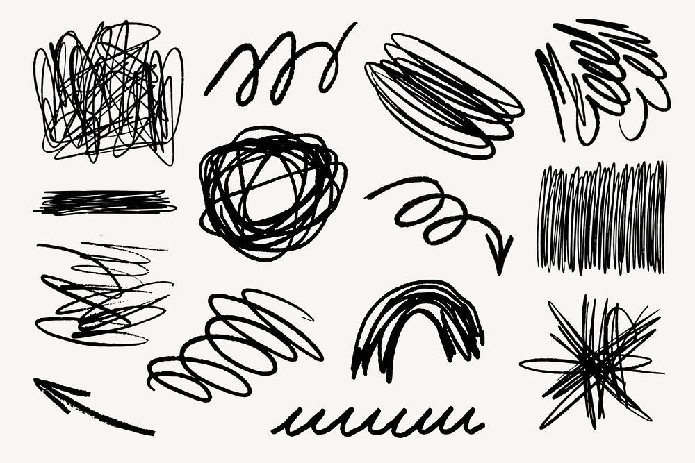 Editable hand-drawn abstract scribble design | Premium Editable Design ...