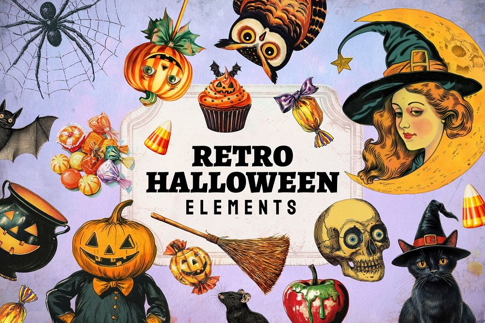 Editable retro Halloween design element | Premium Editable Design ...