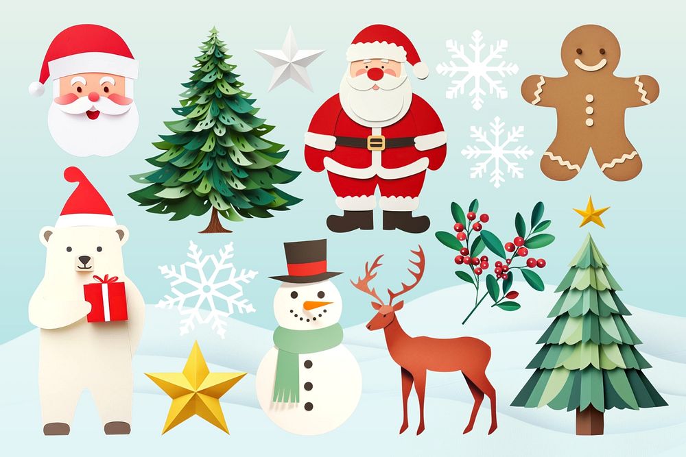 Editable Christmas paper cutout design | Premium Editable Design - rawpixel
