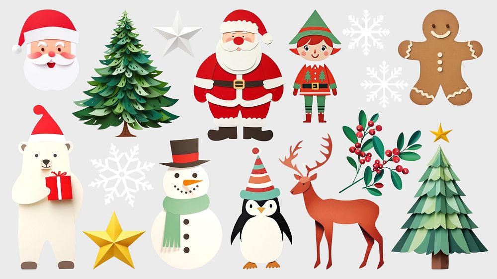 Editable Christmas paper cutout design | Premium Editable Design - rawpixel