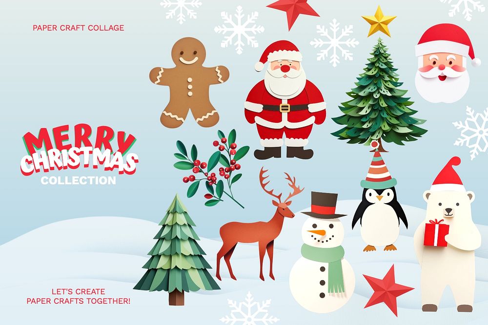 Editable Christmas paper cutout design | Premium Editable Design - rawpixel