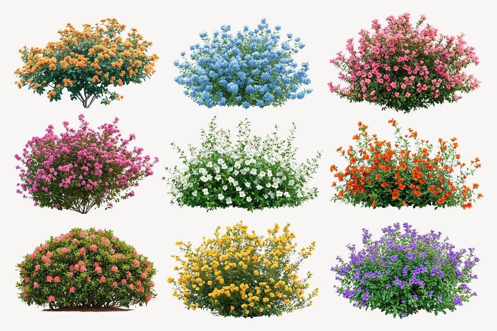 Editable flower bush design element | Premium Editable Design - rawpixel