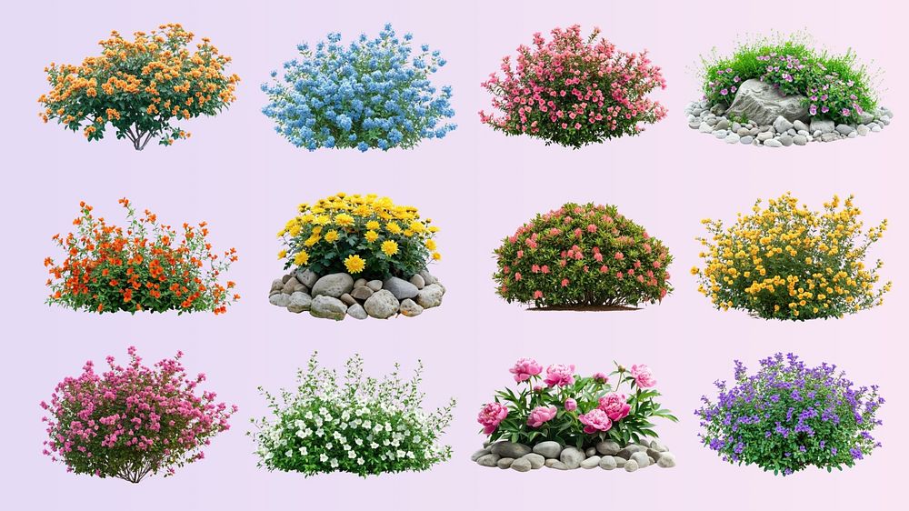 Editable flower bush design element | Premium Editable Design - rawpixel