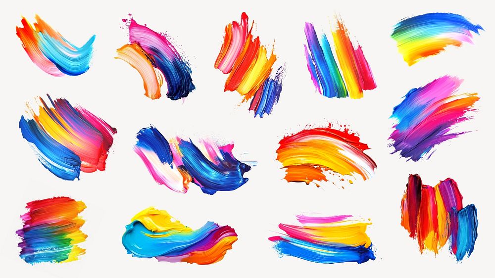Editable rainbow paint brush stroke | Premium Editable Design - rawpixel