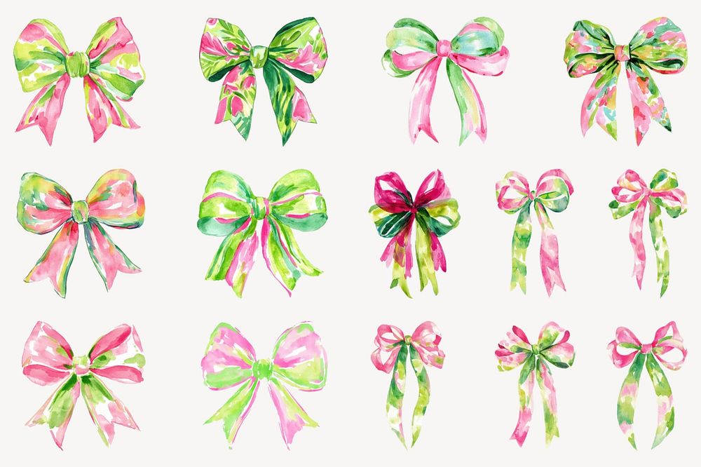 Editable watercolor ribbon bow design | Premium Editable Design - rawpixel
