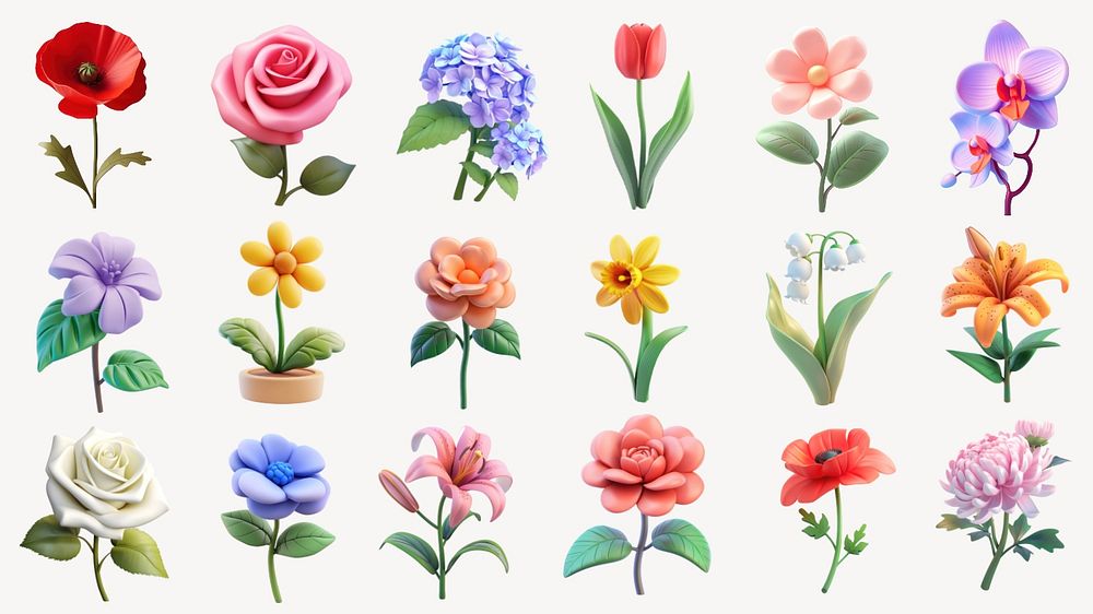 Editable 3D flower design element | Premium Editable Design - rawpixel