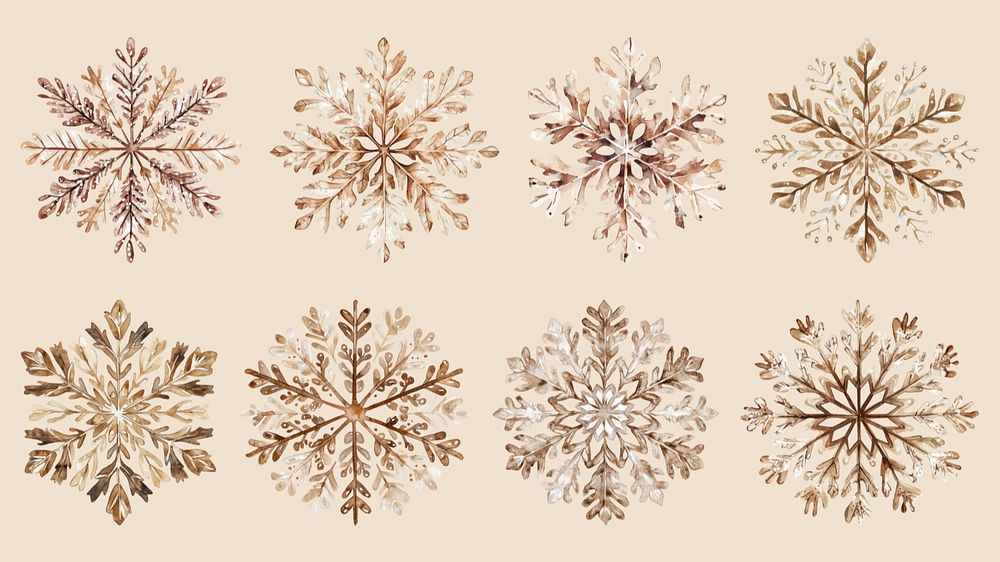 Editable watercolor brown snowflake design | Premium Editable Design ...