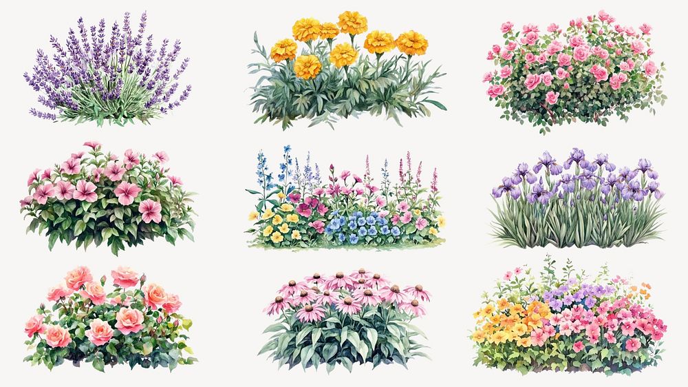 Editable flower garden design element | Premium Editable Design - rawpixel