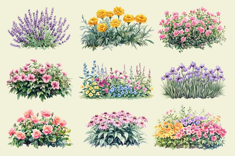 Editable flower garden design element | Premium Editable Design - rawpixel