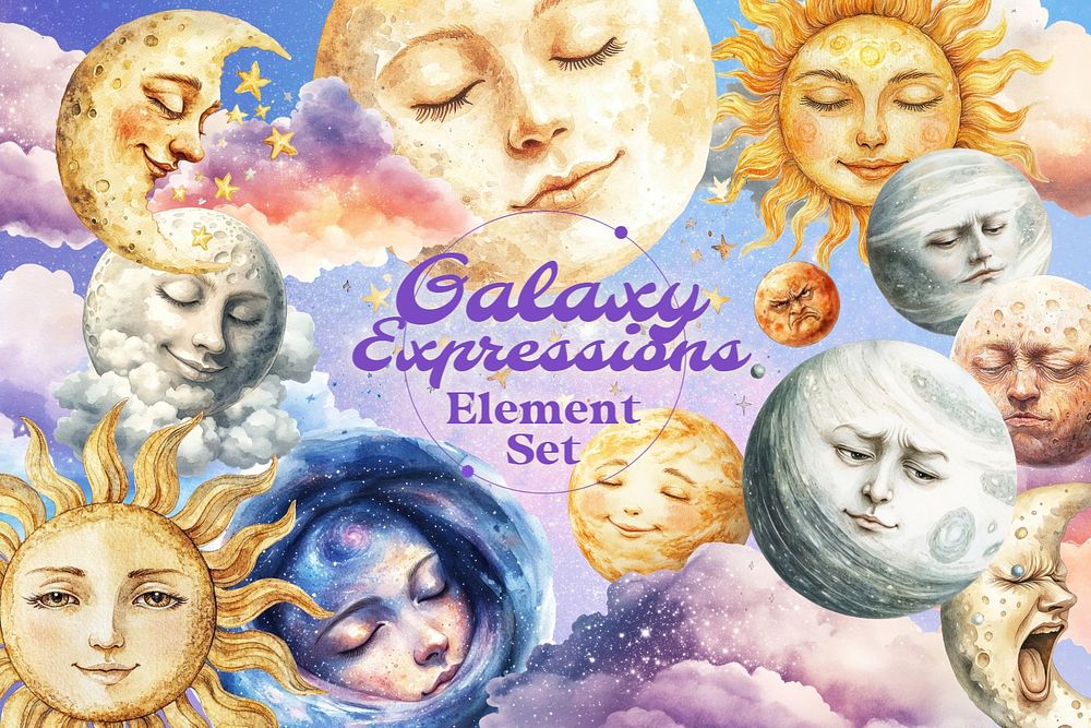 Editable galaxy expression design element | Premium Editable Design ...