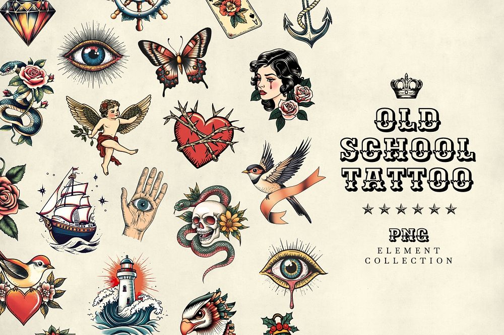 Editable vintage tattoo design element | Premium Editable Design - rawpixel