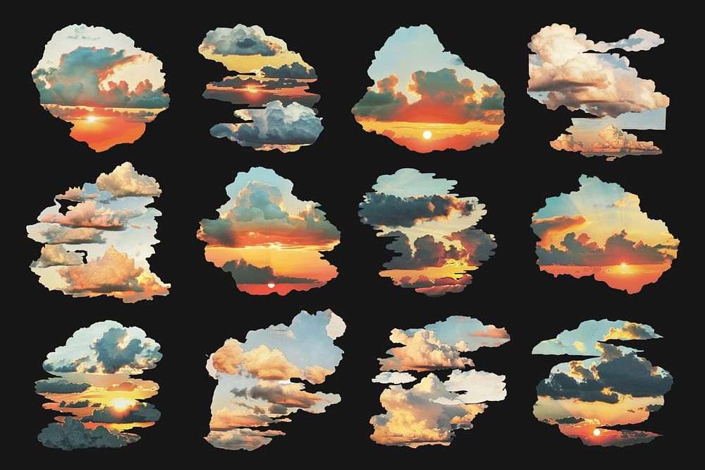 Sunset collage paper, isolated element | Premium Editable Design - rawpixel