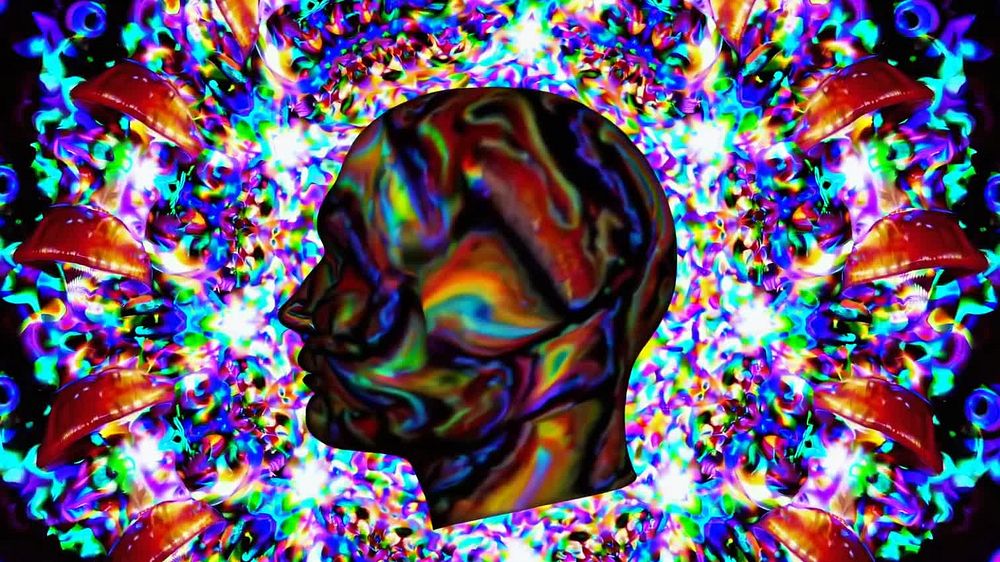 Psychedelic video art side profile | Free Video - rawpixel