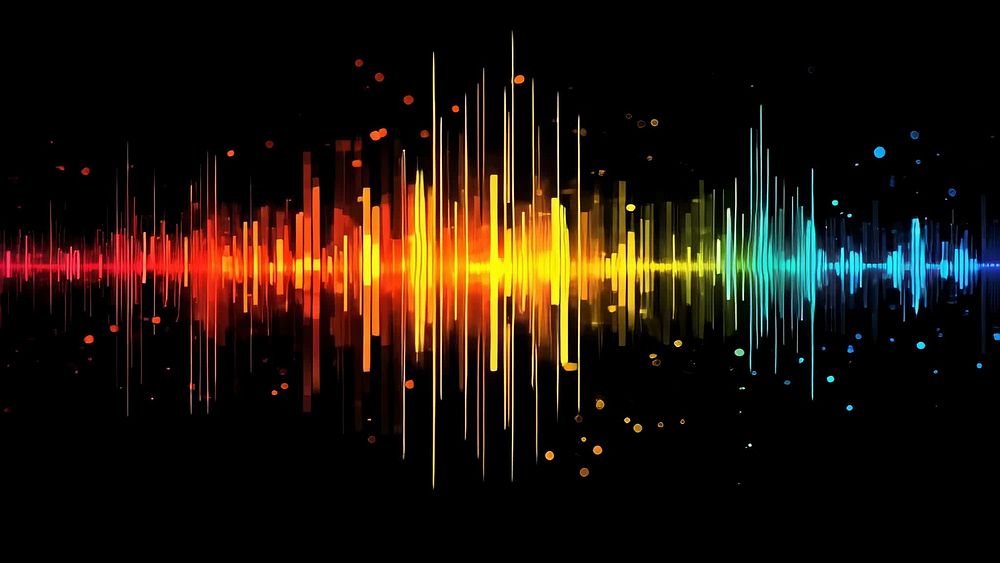 Colorful soundwave pattern black background | Free Video - rawpixel