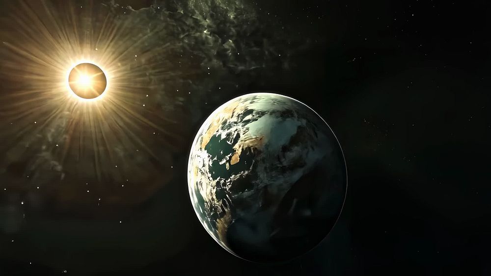 cosmic video scene showing Earth | Free Video - rawpixel