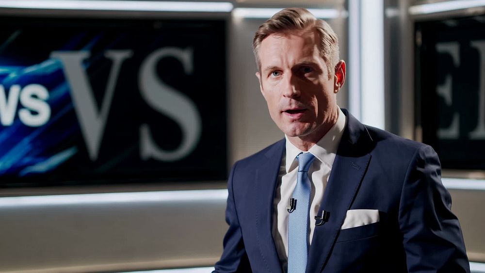 news anchor suit speaks camera | Free Video - rawpixel