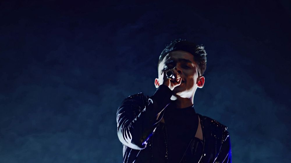 Low-angle shot singer performing stage, | Free Video - rawpixel