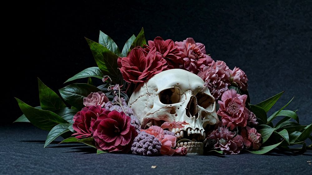 dramatic, low-angle video shot skull | Free Video - rawpixel