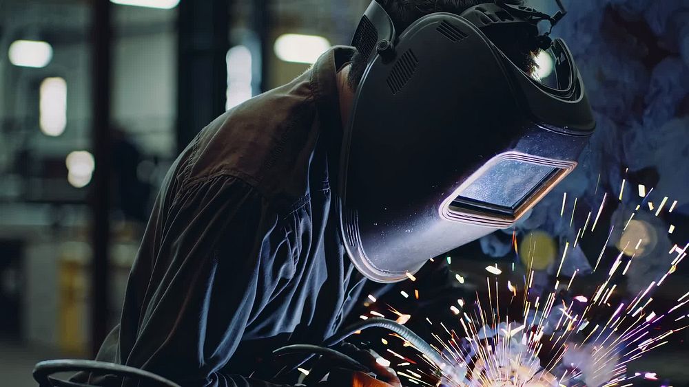 Close-up video welder work, sparks | Free Video - rawpixel