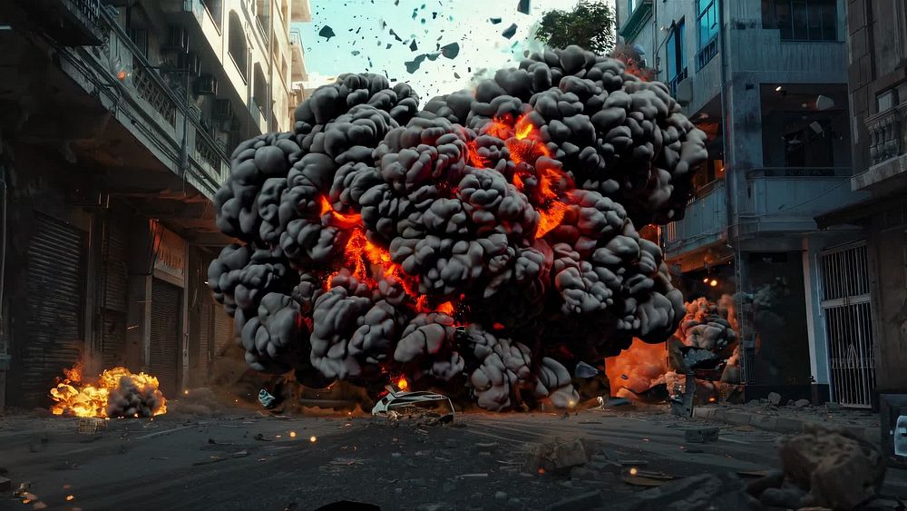 Dynamic street explosion scene video | Free Video - rawpixel