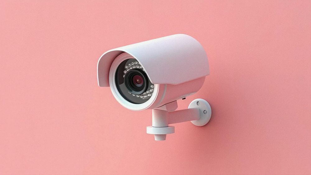 Minimalist video surveillance camera pink | Free Video - rawpixel
