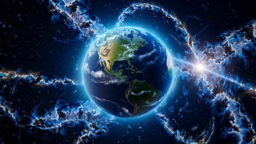 cosmic video concept showing Earth | Free Video - rawpixel