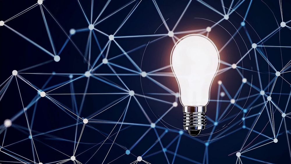 glowing light bulb surrounded network | Free Video - rawpixel