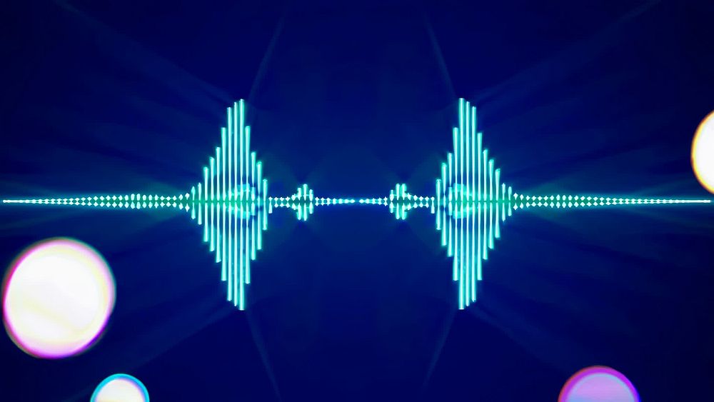 Symmetrical soundwave pattern neon blue | Free Video - rawpixel