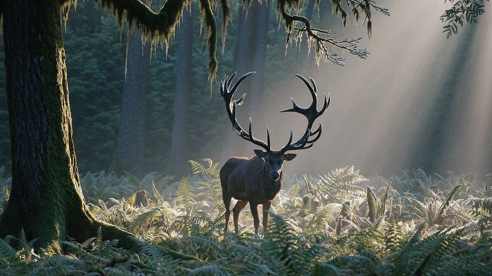 Majestic deer misty forest, captured | Free Video - rawpixel
