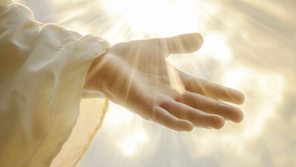 divine hand reaching radiant light, | Free Video - rawpixel