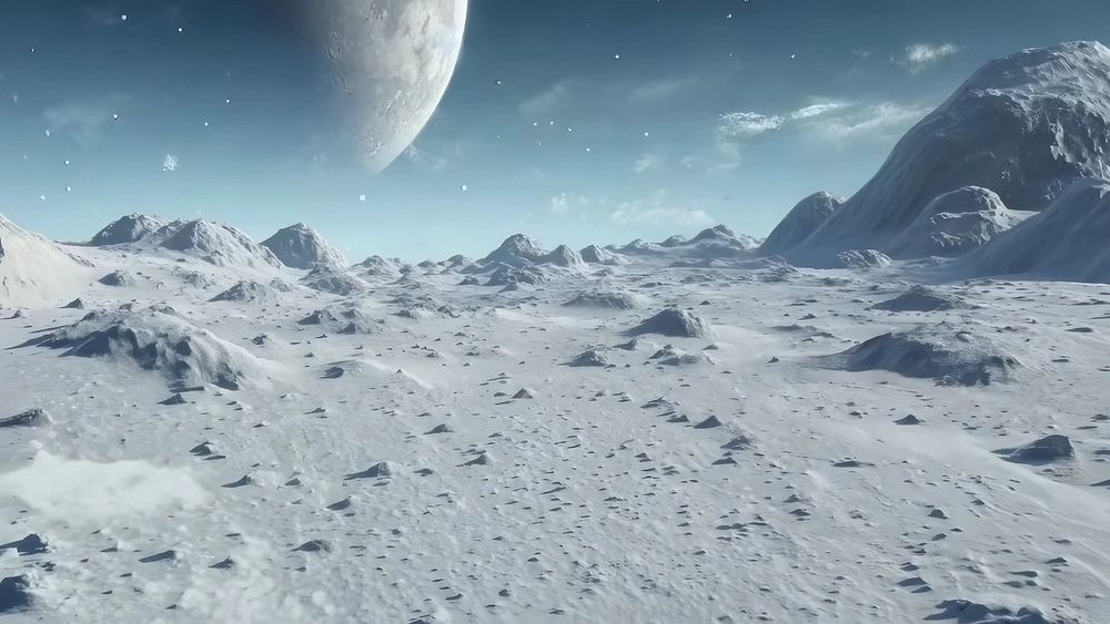 Aerial view snowy, alien landscape | Free Video - rawpixel