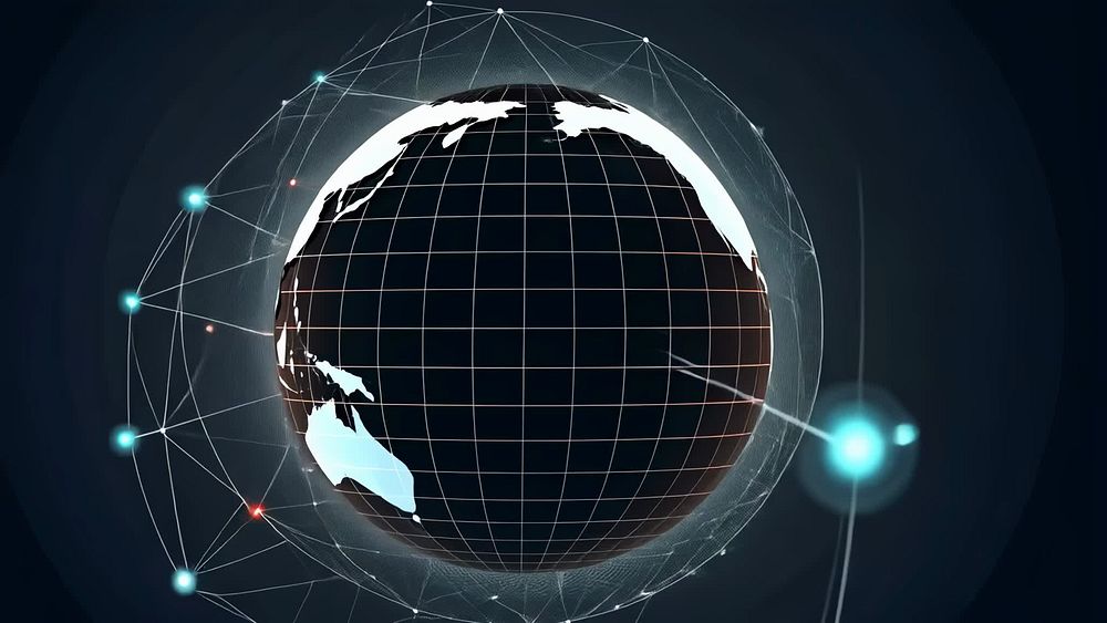 digital globe interconnected nodes, viewed | Free Video - rawpixel