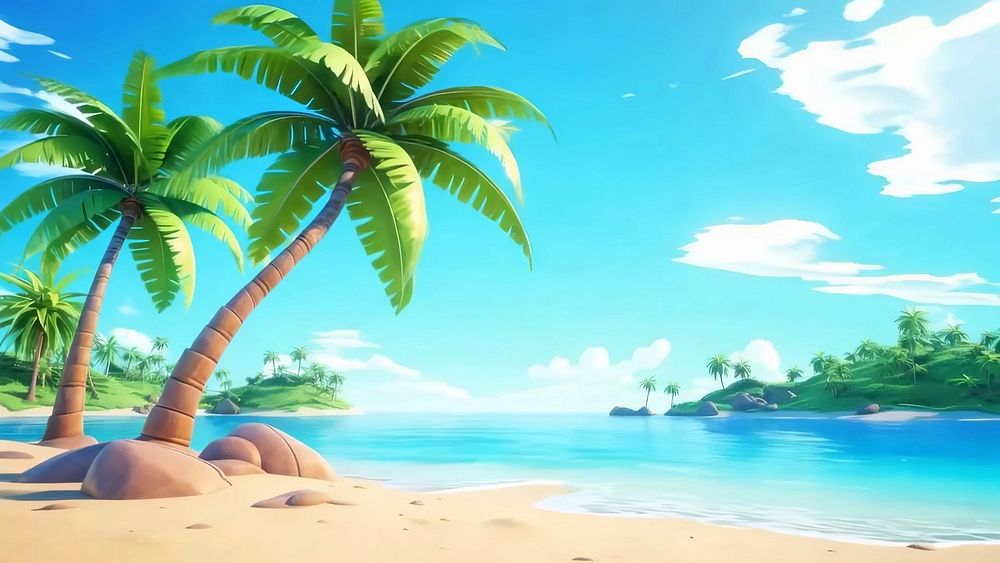 熱帯のデスクトップの壁紙 デスクトップの壁紙 壁紙 木 海 風景 画像 | rawpixelで無料デザインリソースをダウンロード