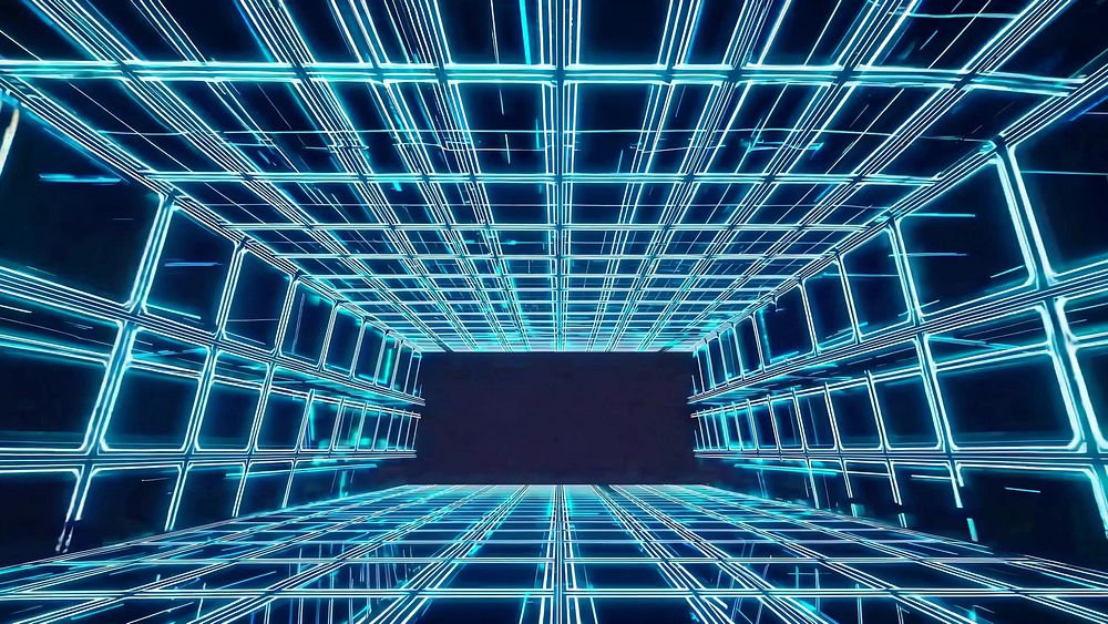 Futuristic video concept neon grid | Free Video - rawpixel