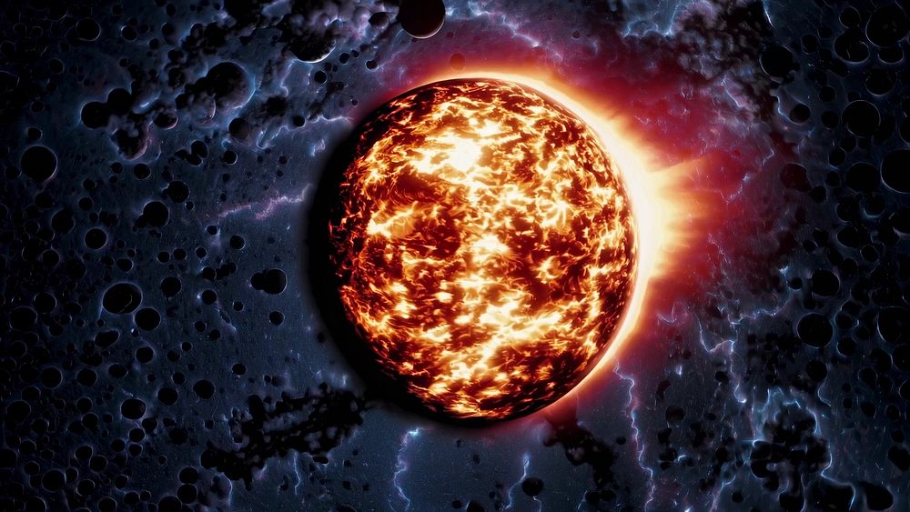 Aerial view fiery planet glowing | Free Video - rawpixel