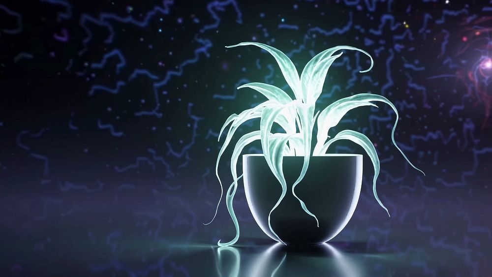 glowing plant pot cosmic background, | Free Video - rawpixel