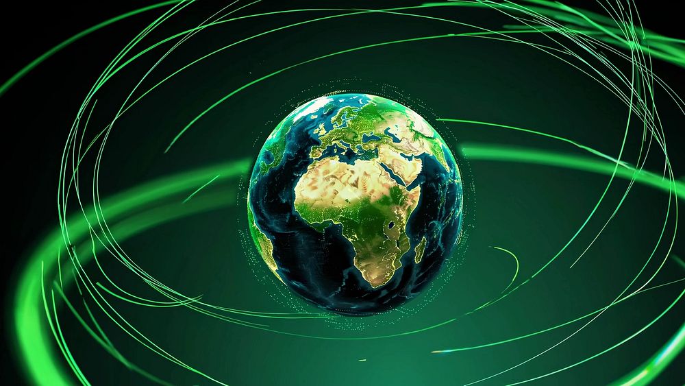 digital video concept Earth surrounded | Free Video - rawpixel